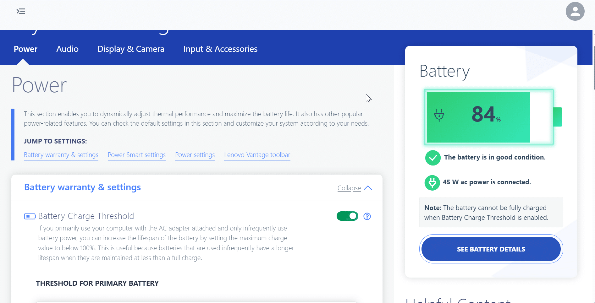 كيفية تفعيل تقنية الbattery threshold في حواسيب Lenovo. - مدونة ركن ...